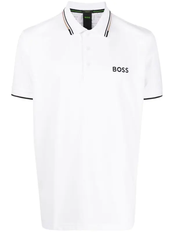 BOSS Logo-embroidered Polo Shirt - White