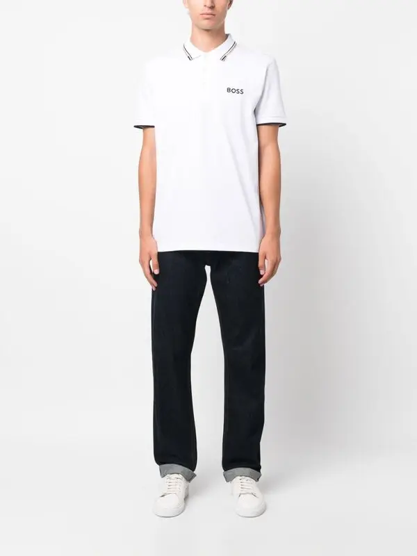 BOSS Logo-embroidered Polo Shirt - White