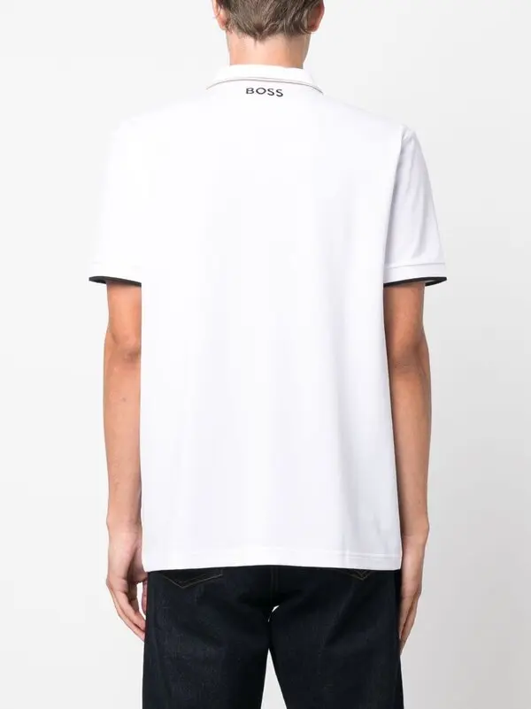 BOSS Logo-embroidered Polo Shirt - White