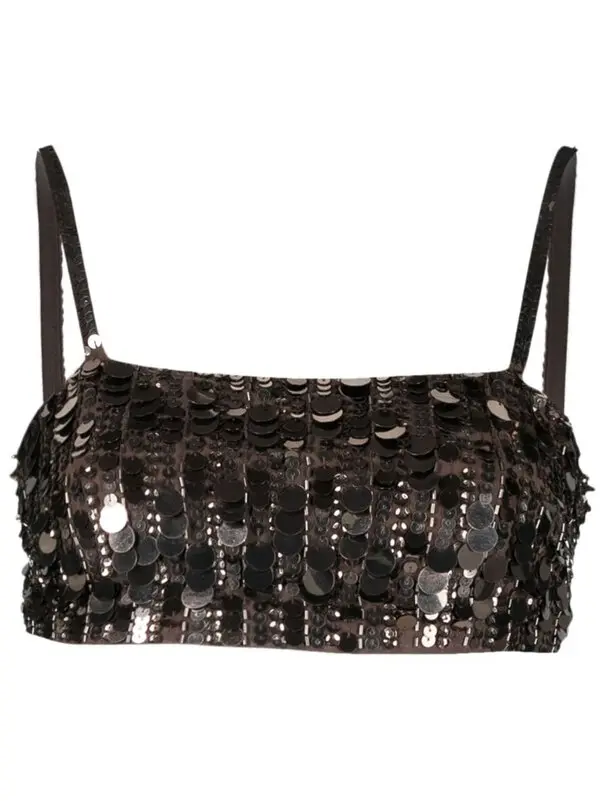 P.a.r.o.s.h Sequin-embellished Cropped Tank Top