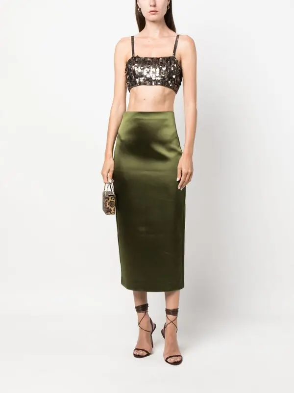 P.a.r.o.s.h Sequin-embellished Cropped Tank Top