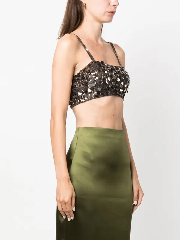 P.a.r.o.s.h Sequin-embellished Cropped Tank Top