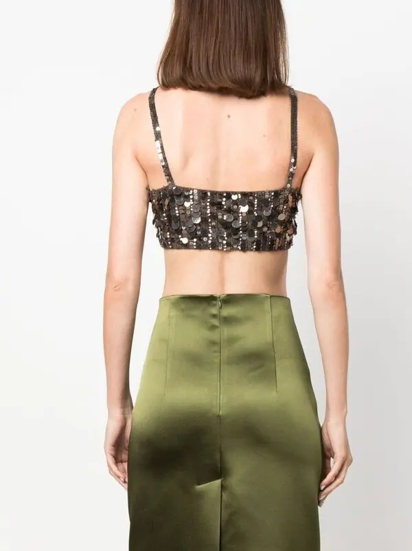 P.a.r.o.s.h Sequin-embellished Cropped Tank Top