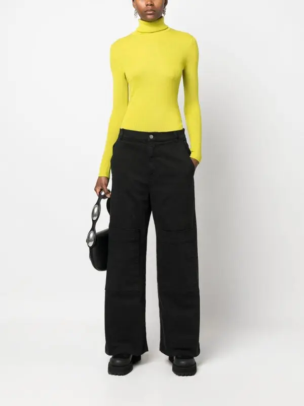 P.a.r.o.s.h Low-rise Wide-leg Jeans - Black