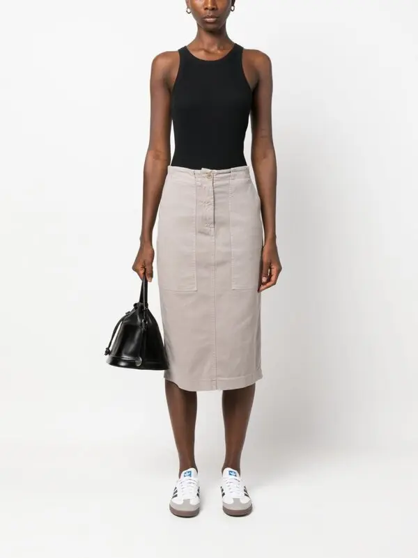 NUDE High-waisted Midi Skirt