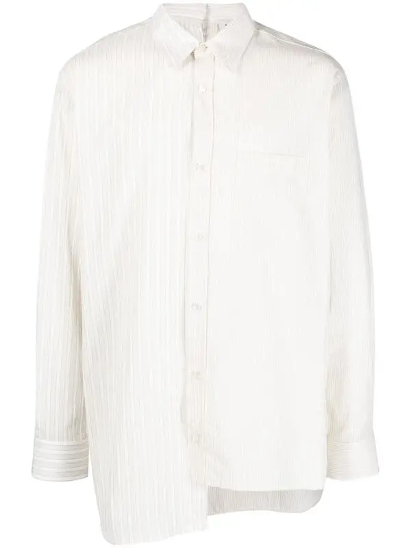 LANVIN Striped Asymmetric-hem Shirt