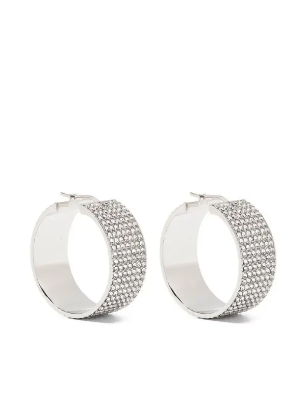 Amina Muaddi Crystal-embellished Hoop Earrings - Silver