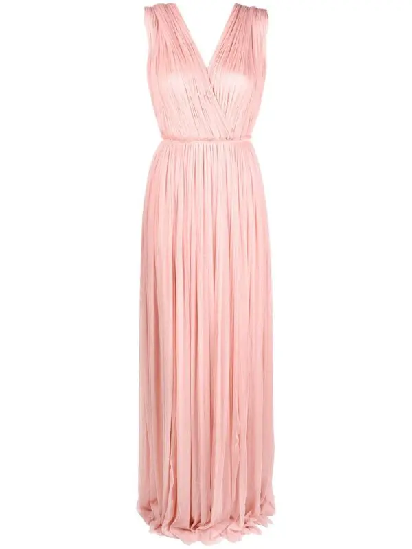 PNK Pleated Silk Floor-length Dress