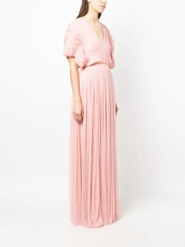 PNK Pleated Silk Floor-length Dress