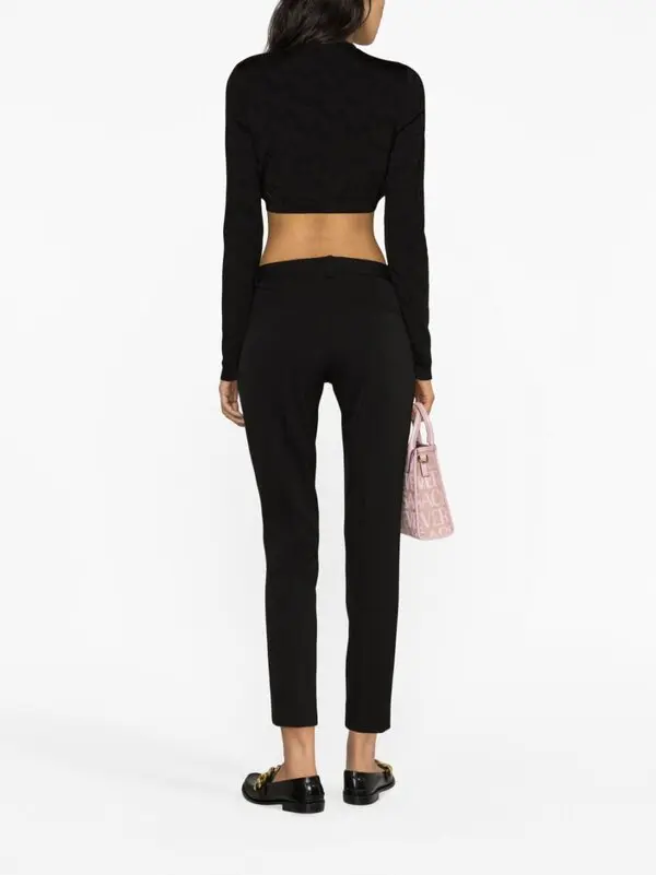 Versace La Greca Cropped Cardigan - Black