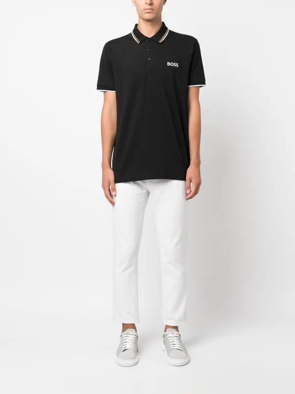 BOSS Logo-embroidered Polo Shirt - Black