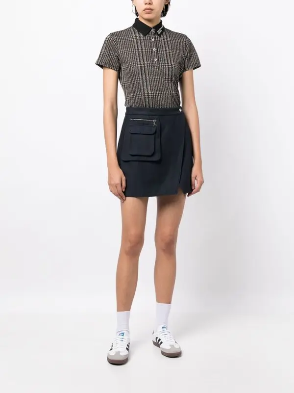 MASTER BUNNY EDITION Plaid Logo-patch Polo Shirt - Brown