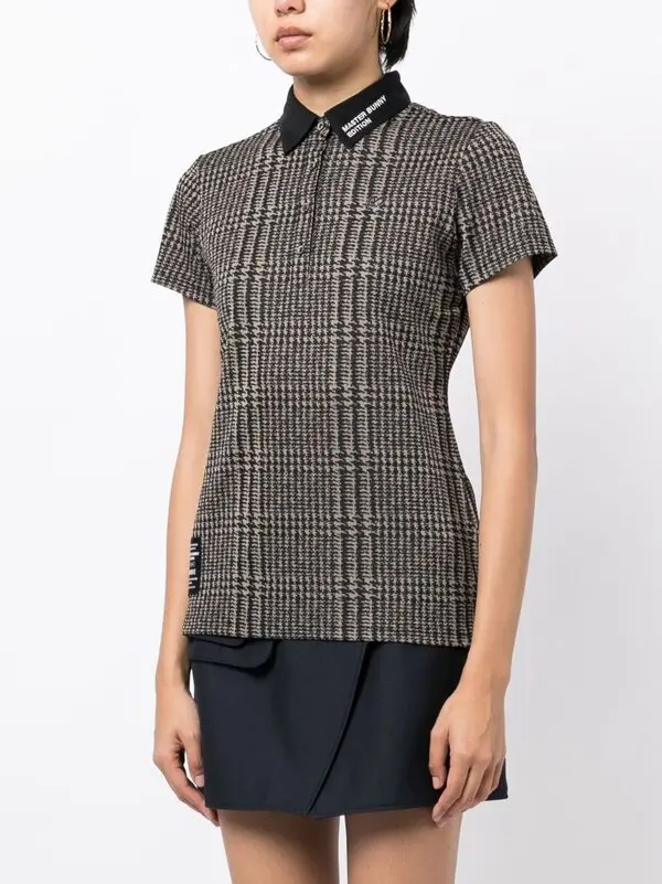 MASTER BUNNY EDITION Plaid Logo-patch Polo Shirt - Brown