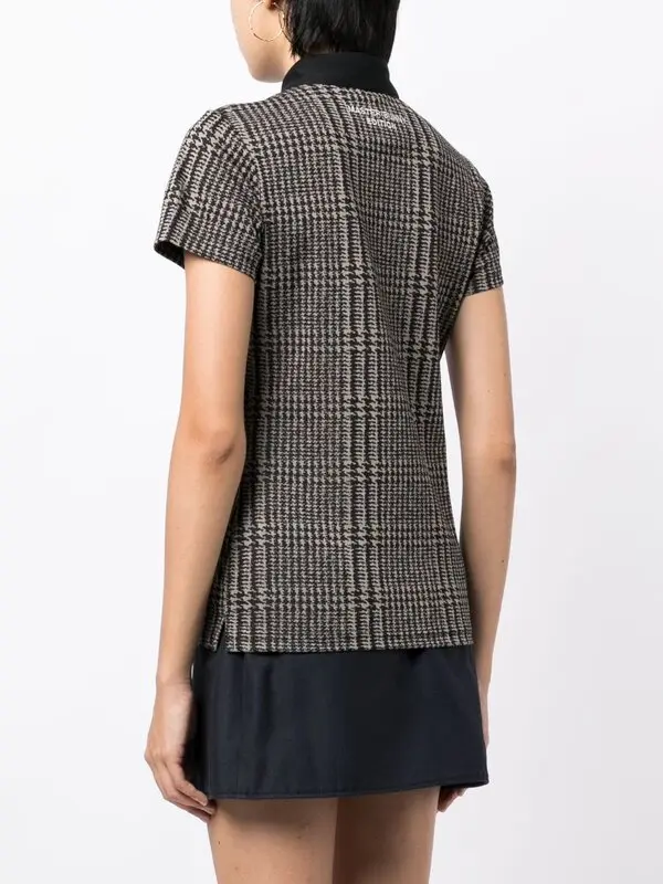 MASTER BUNNY EDITION Plaid Logo-patch Polo Shirt - Brown