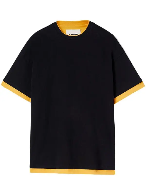 JIL SANDER Logo-print Two-tone T-shirt - Black