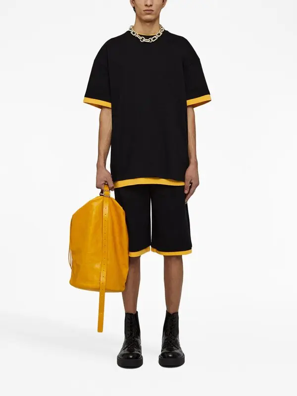 JIL SANDER Logo-print Two-tone T-shirt - Black