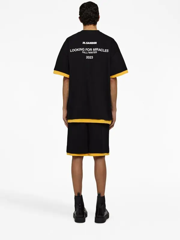 JIL SANDER Logo-print Two-tone T-shirt - Black