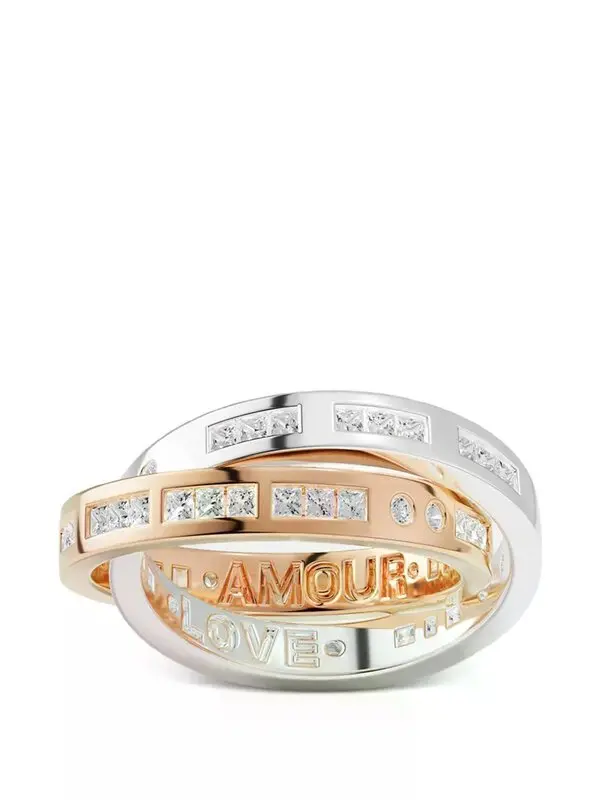 APM MONACO Intertwined Amour Love Morse Code Ring - Gold