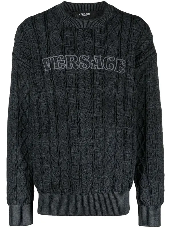 Versace Greca Cable-knit Jumper