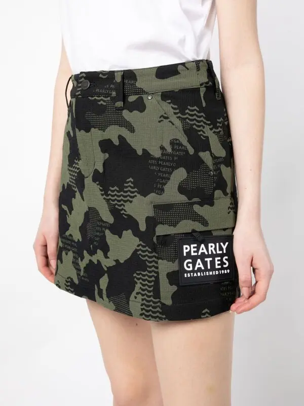 PEARLY GATES Camouflage-print Mini Skirt - Green