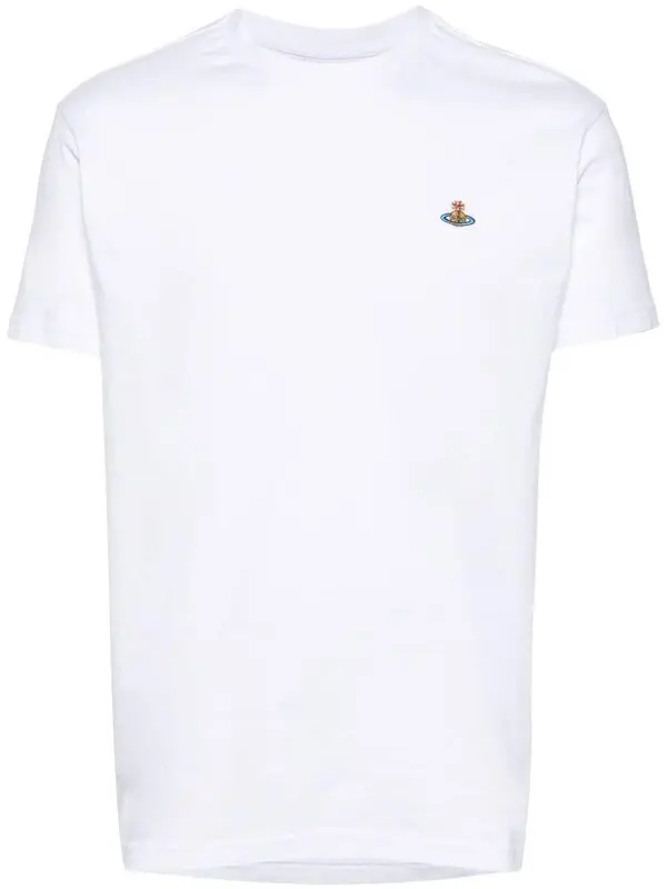 VIVIENNE WESTWOOD Logo-embroidered T-shirt - White