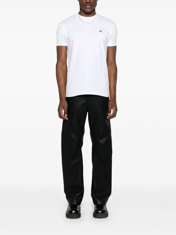 VIVIENNE WESTWOOD Logo-embroidered T-shirt - White