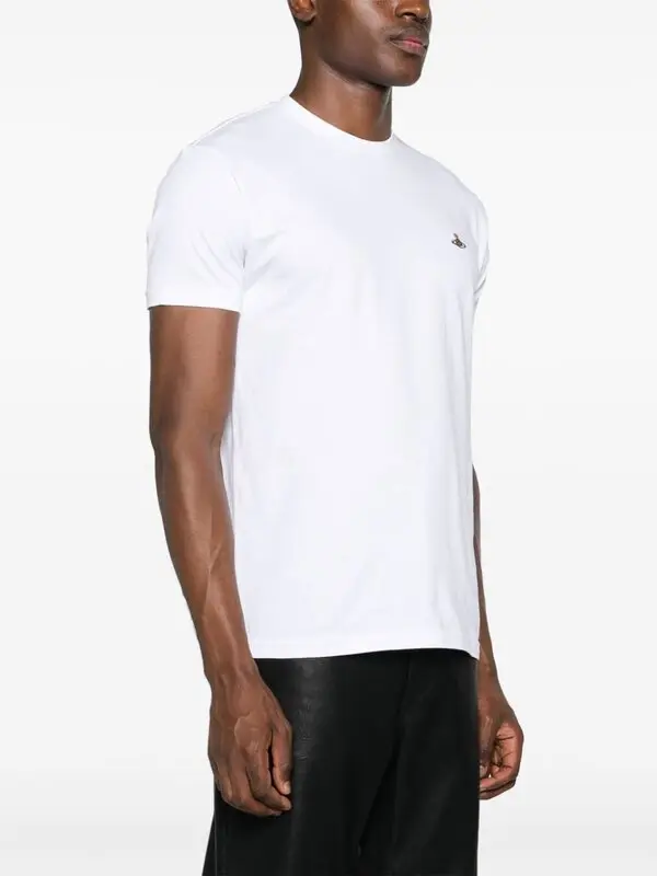 VIVIENNE WESTWOOD Logo-embroidered T-shirt - White