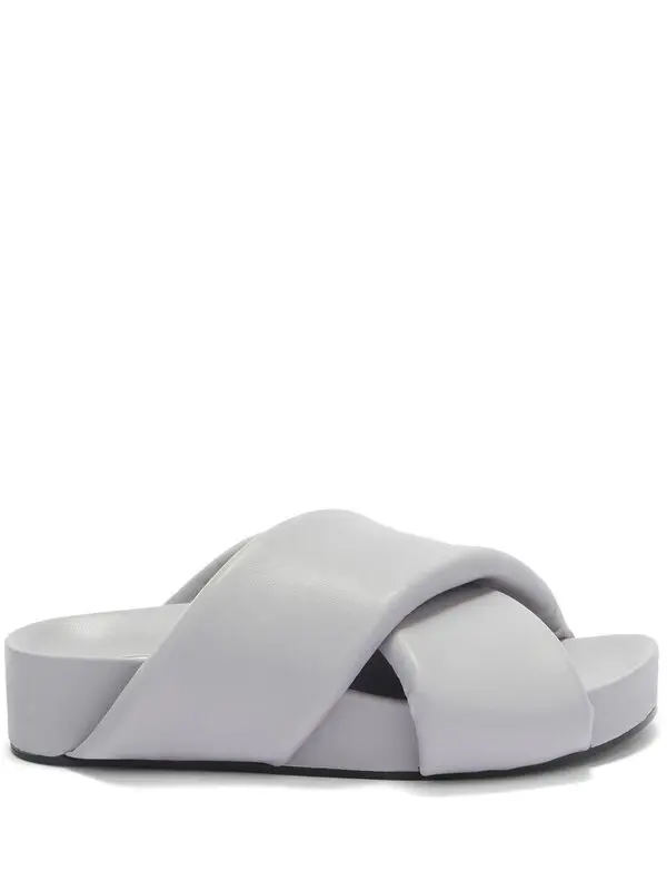 JIL SANDER Cross-over Leather Sandals - Grey