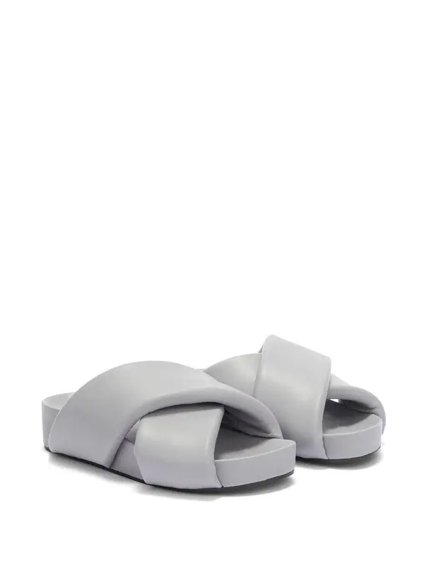 JIL SANDER Cross-over Leather Sandals - Grey