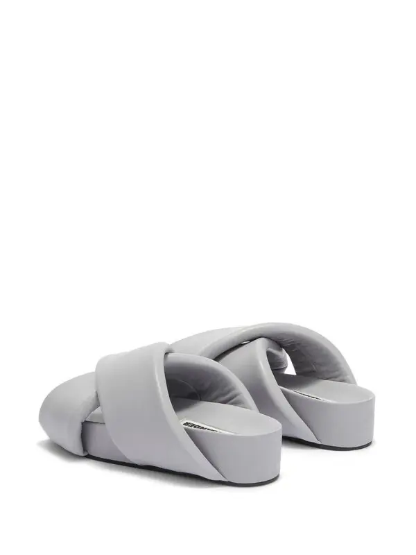 JIL SANDER Cross-over Leather Sandals - Grey