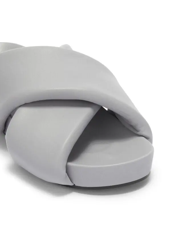 JIL SANDER Cross-over Leather Sandals - Grey