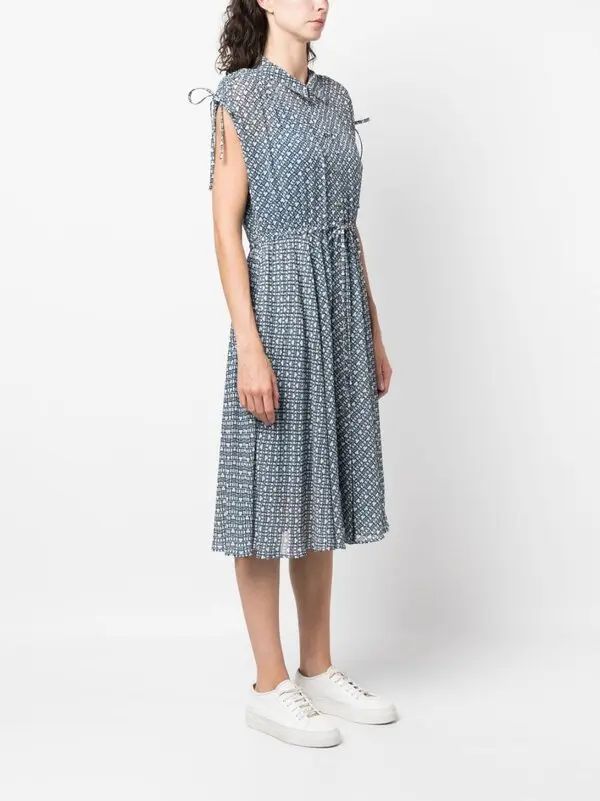 sachin and babi light blue dress Self Portrait Cream Tailored Boucle & Chiffon Midi Dress main image 0