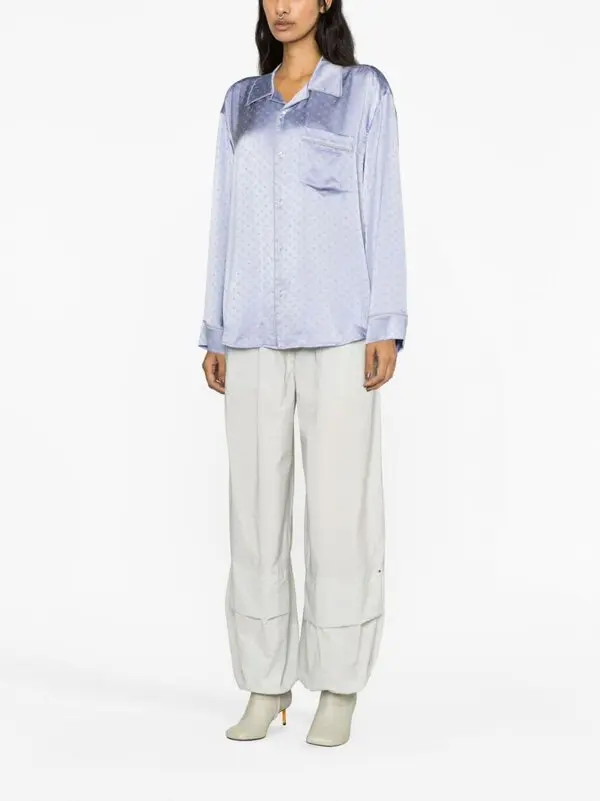 Alexander Wang Logo-embroidered Silk-jacquard Shirt