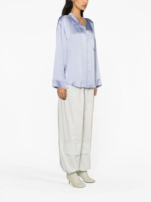 Alexander Wang Logo-embroidered Silk-jacquard Shirt