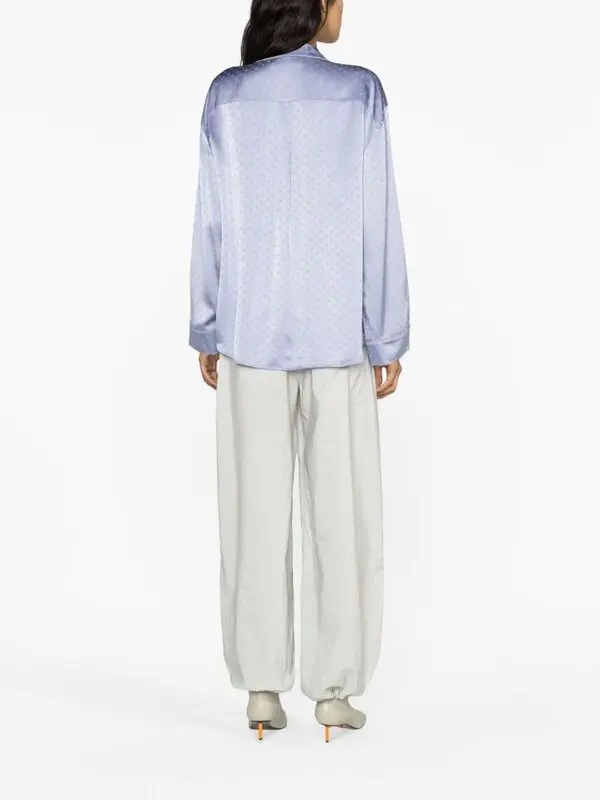 Alexander Wang Logo-embroidered Silk-jacquard Shirt