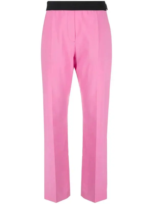 MSGM Logo-waistband Tapered Trousers - Pink