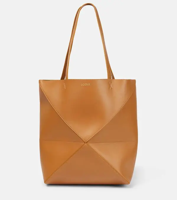 Loewe Puzzle Fold Medium Tote Bag - Brown