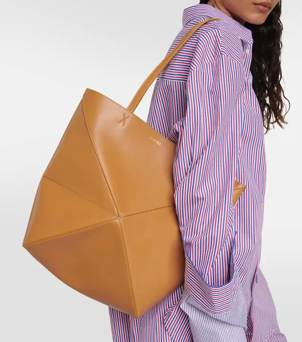 Loewe Puzzle Fold Medium Tote Bag - Brown