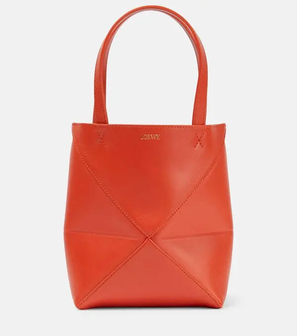 Loewe Puzzle Fold Mini Leather Tote Bag