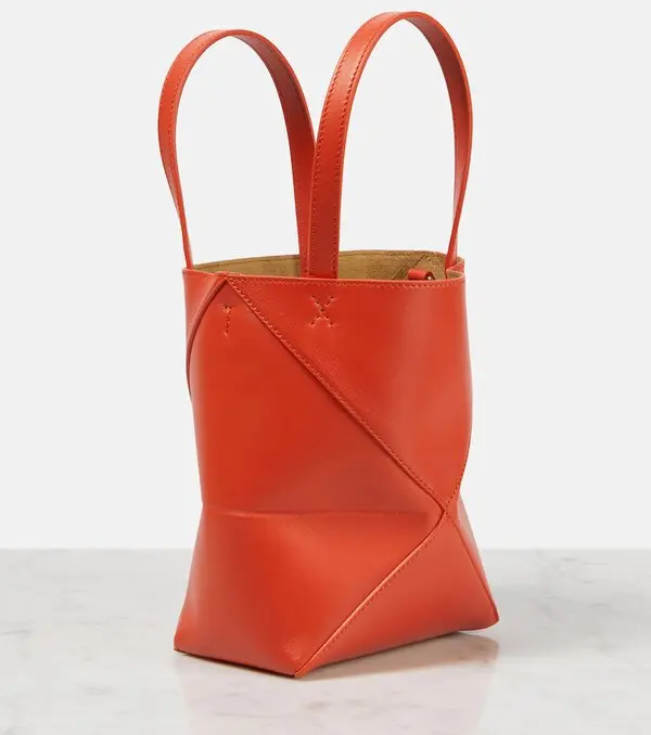 Loewe Puzzle Fold Mini Leather Tote Bag