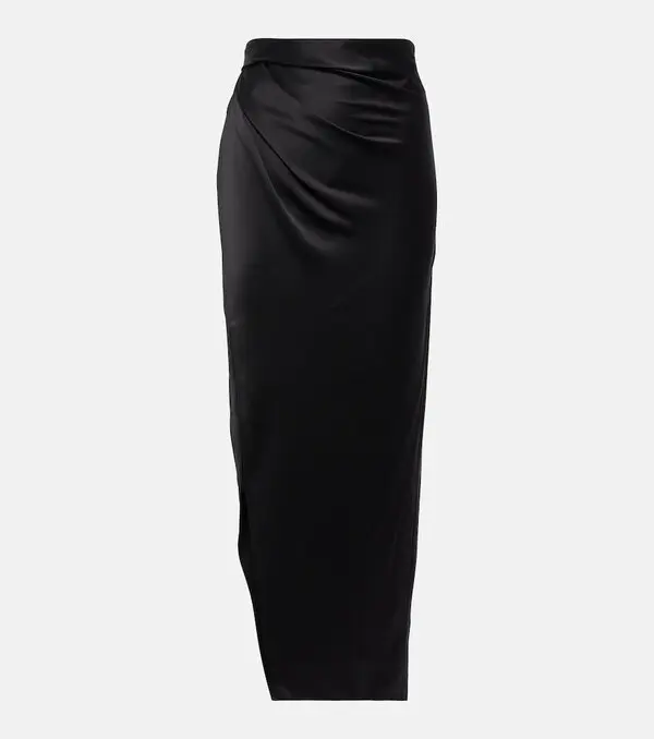 THE SEI Silk Midi Skirt