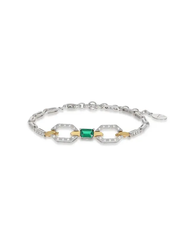 LAURA VANN Thalia Crystal-embellished Bracelet - Silver