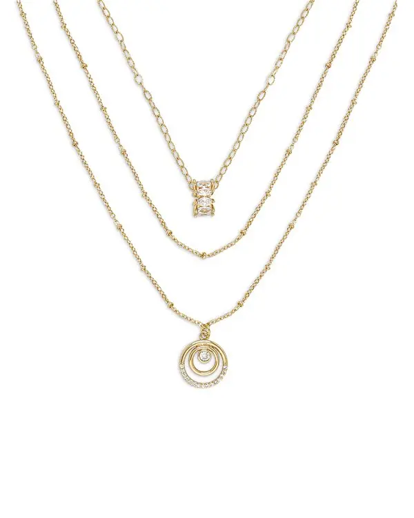 Ettika Crystal Layered Necklace Set - Gold