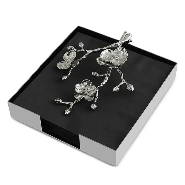 Michael Aram White Orchid Dinner Napkin Holder - Silver