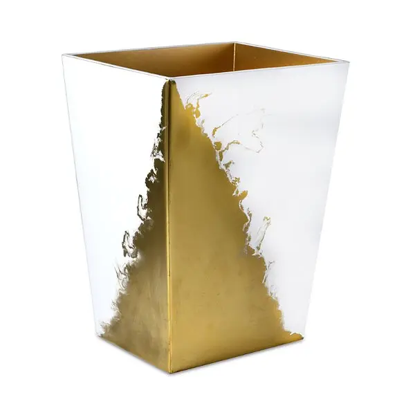 MIKE & ALLY Lava Waste Basket - Metallic Gold