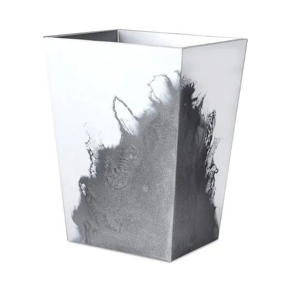 MIKE & ALLY Lava Waste Basket - Metallic Silver