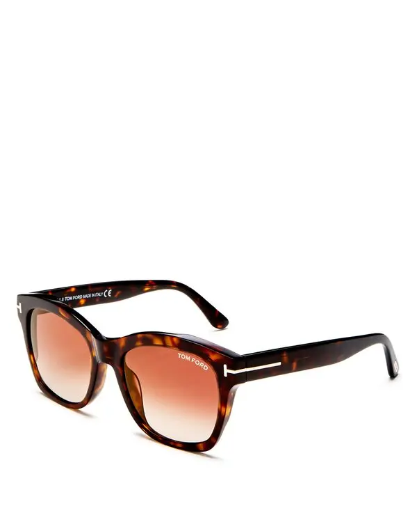 Tom Ford Lauren Square Sunglasses, 52mm - Dark Havana/Brown  display picture 2
