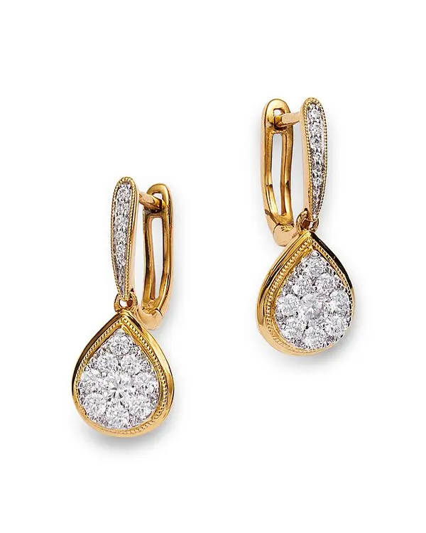Bloomingdale'S 14k Yellow 0.75 Tcw Diamond Drop Earrings - Gold