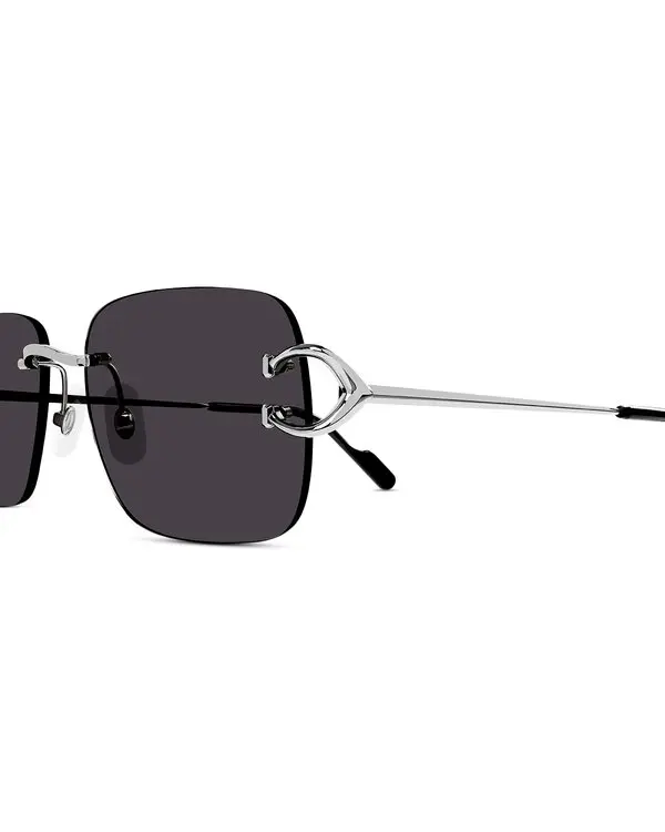 Cartier Signature C Rectangular Sunglasses - Silver/black Solid