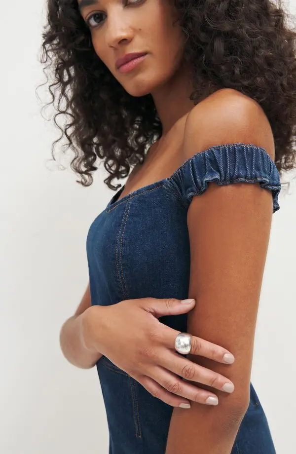 Reformation Filis Off The Shoulder Denim Dress In Simcoe - 61% Off |  Editorialist